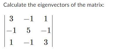 Solved Calculate the eigenvectors of the matrix: | Chegg.com