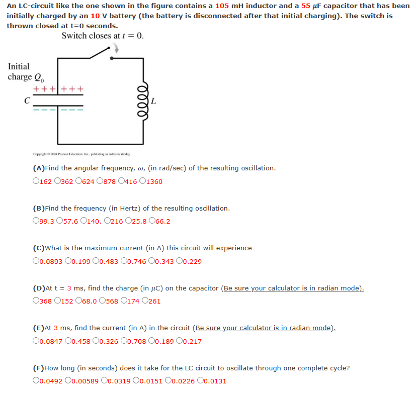 Solved An LC-circuit like the one shown in the figure | Chegg.com