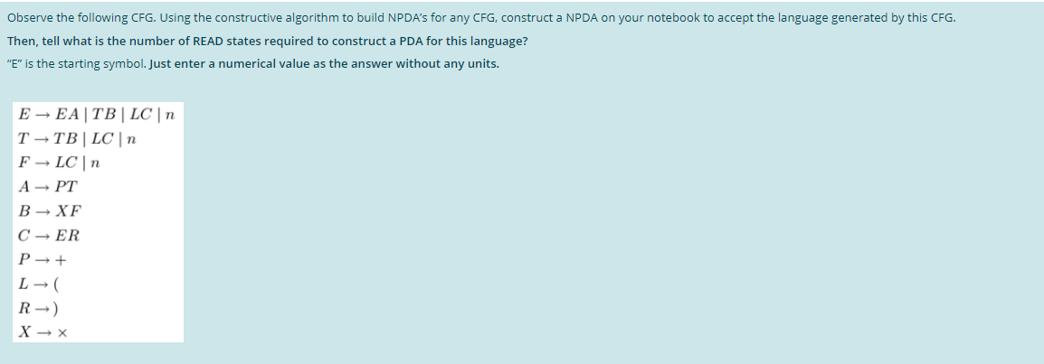 Solved Observe the following CFG. Using the constructive | Chegg.com