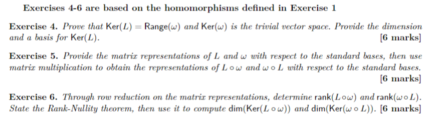 Solved Exercises 4-6 are based on the homomorphisms defined | Chegg.com