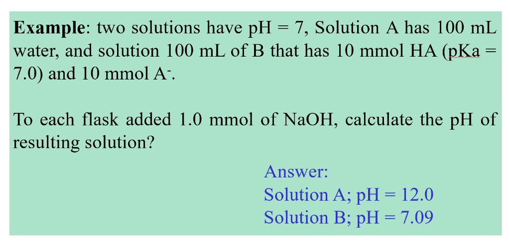 Solved Example: two solutions have pH-7, Solution A has 100 | Chegg.com