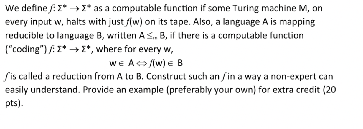 Solved We define f:Σ∗→Σ∗ as a computable function if some | Chegg.com