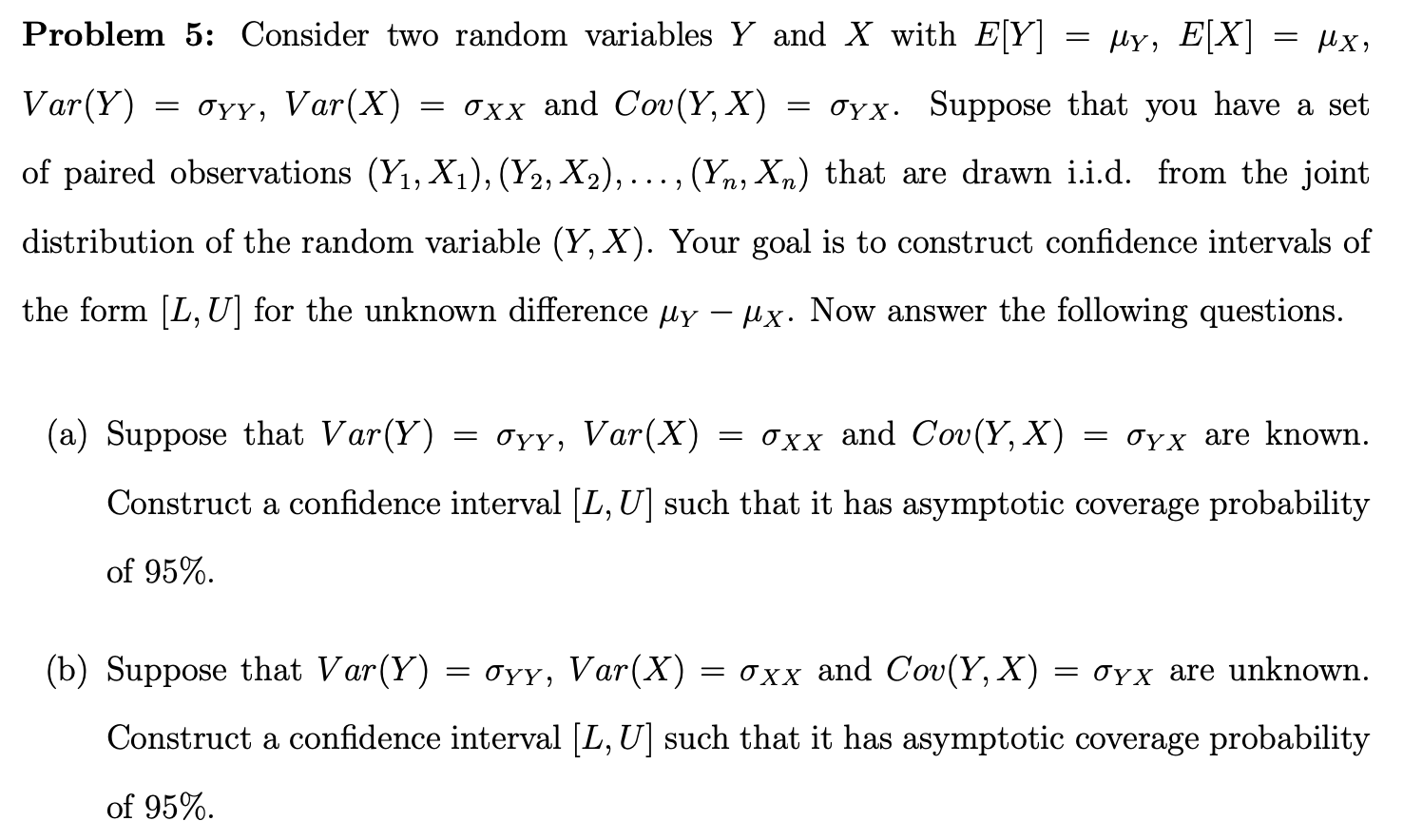 Solved = = Problem 5: Consider two random variables Y and X | Chegg.com