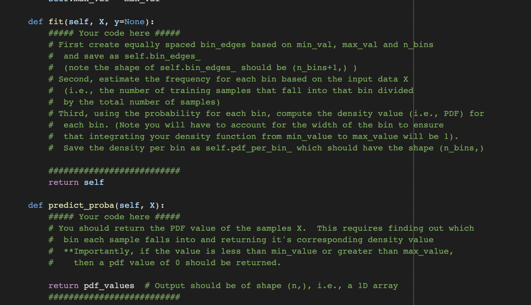Task 1.2: Histogram density Now you will implement a | Chegg.com