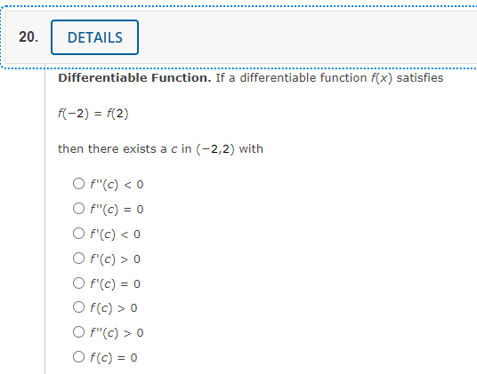 Solved Differentiable Function. If a differentiable function | Chegg.com