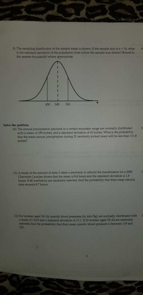 Solved 9 9) The sampling distribution of the sample mean is | Chegg.com