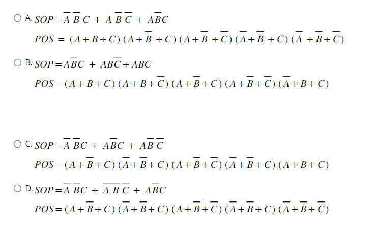 Solved For the following truth table, drive a standard SOP | Chegg.com