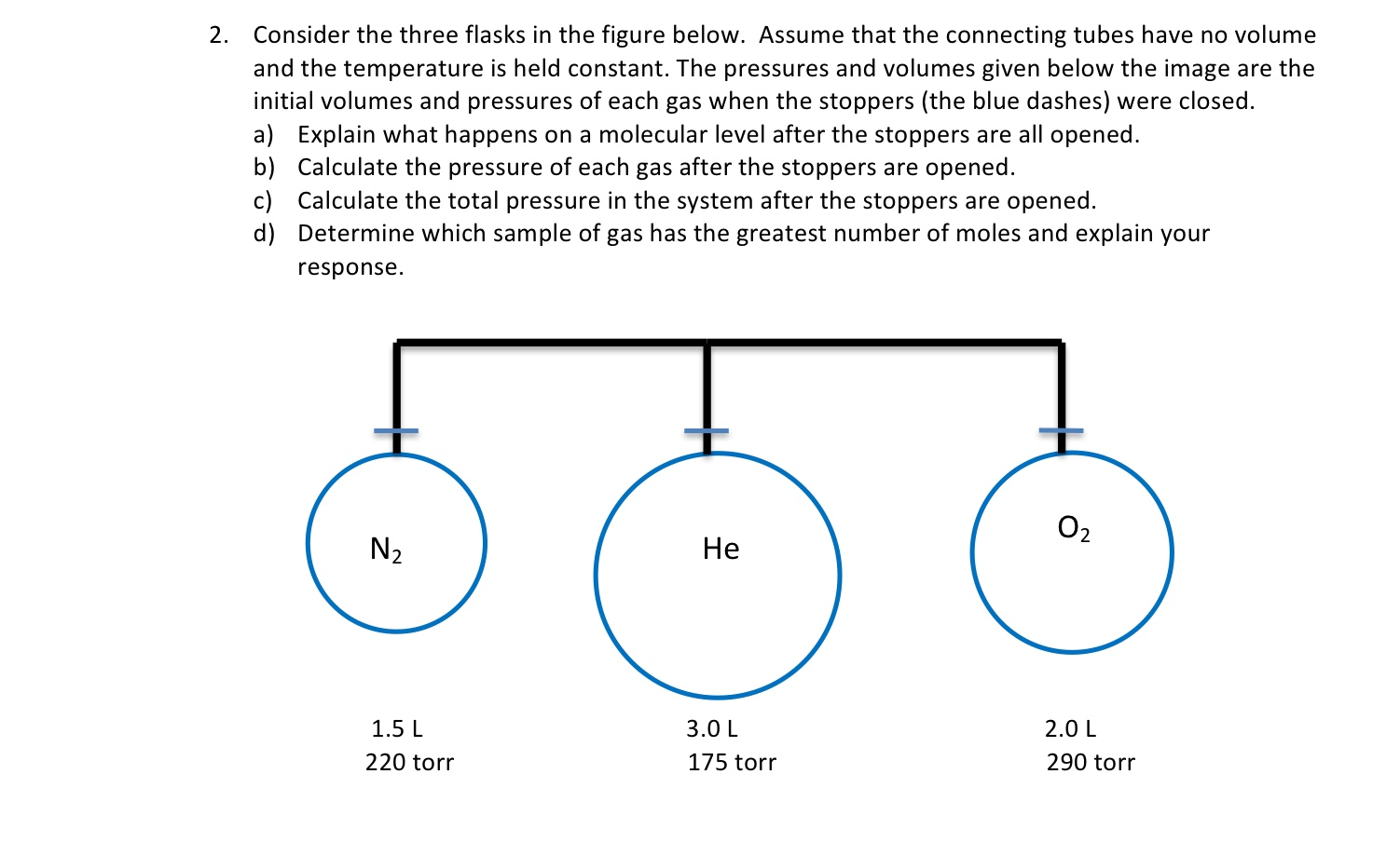 Solved 2. Consider the three flasks in the figure below. | Chegg.com