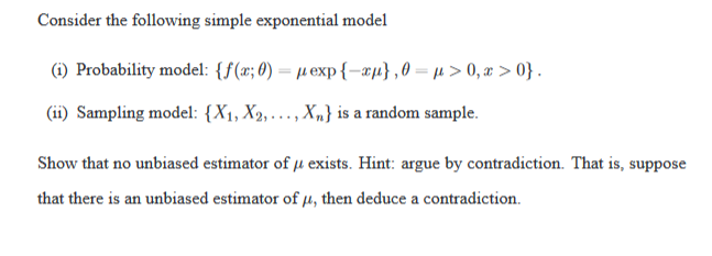 Solved Consider the following simple exponential model (1) | Chegg.com
