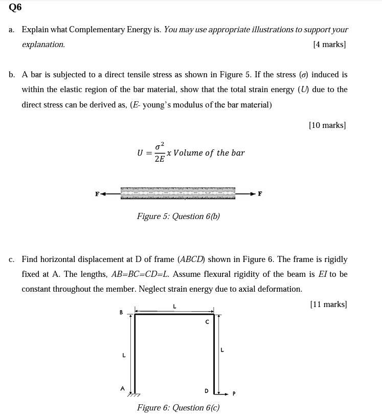 Solved a. Explain what Complementary Energy is. You may use | Chegg.com