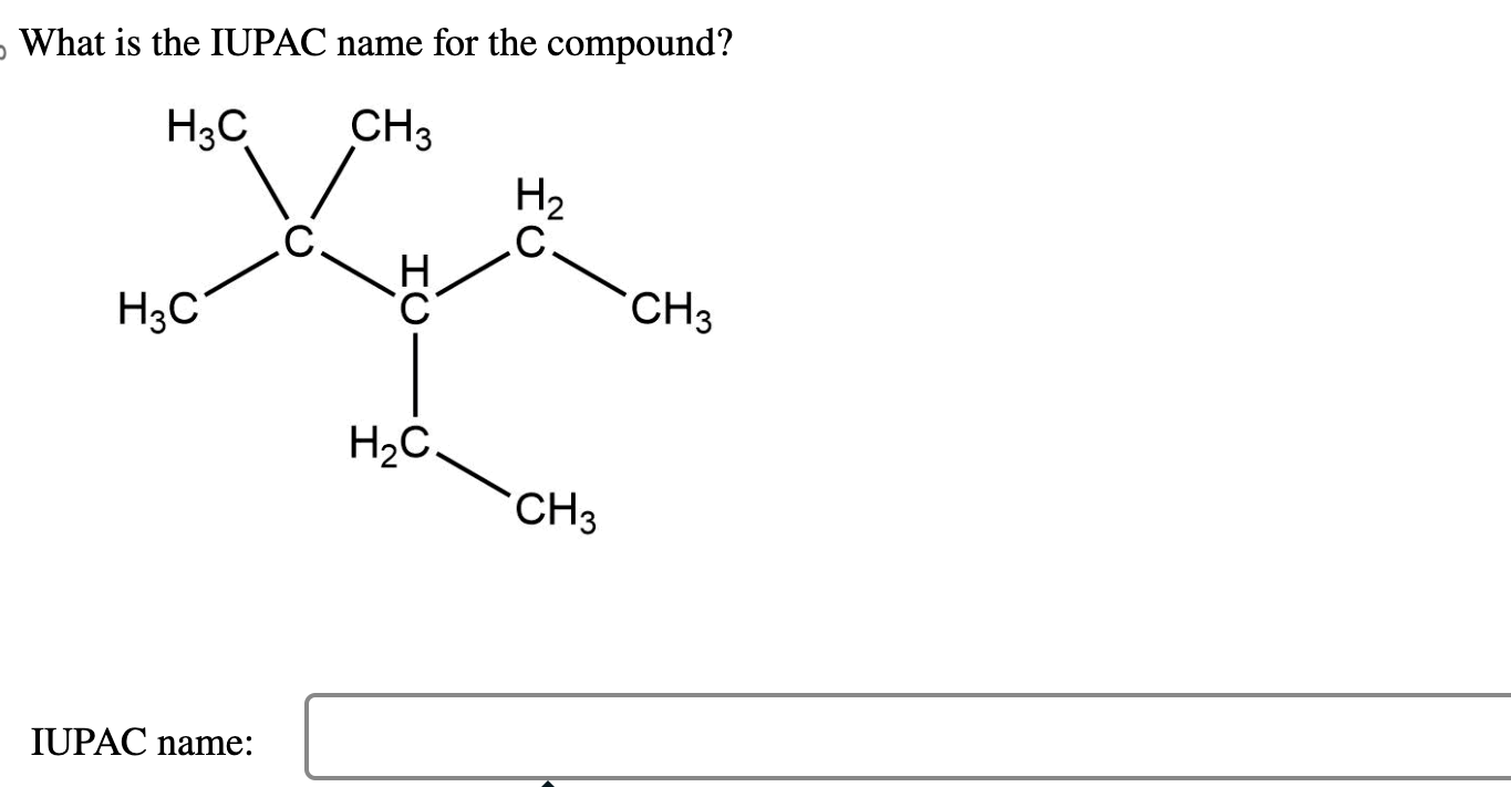 Solved What is the IUPAC name for the compound? IUPAC name: | Chegg.com