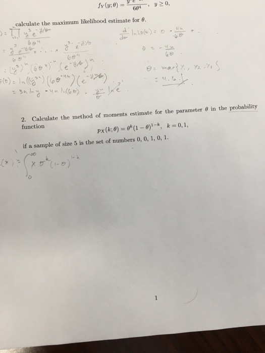 Calculate the method of moments estimate for the | Chegg.com