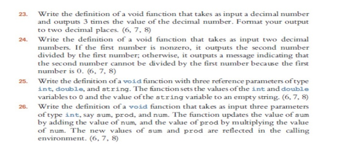 Solved Write The Definition Of A Void Function That Takes As 