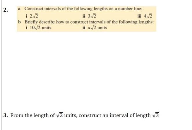Solved 2. a Construct intervals of the following lengths on | Chegg.com