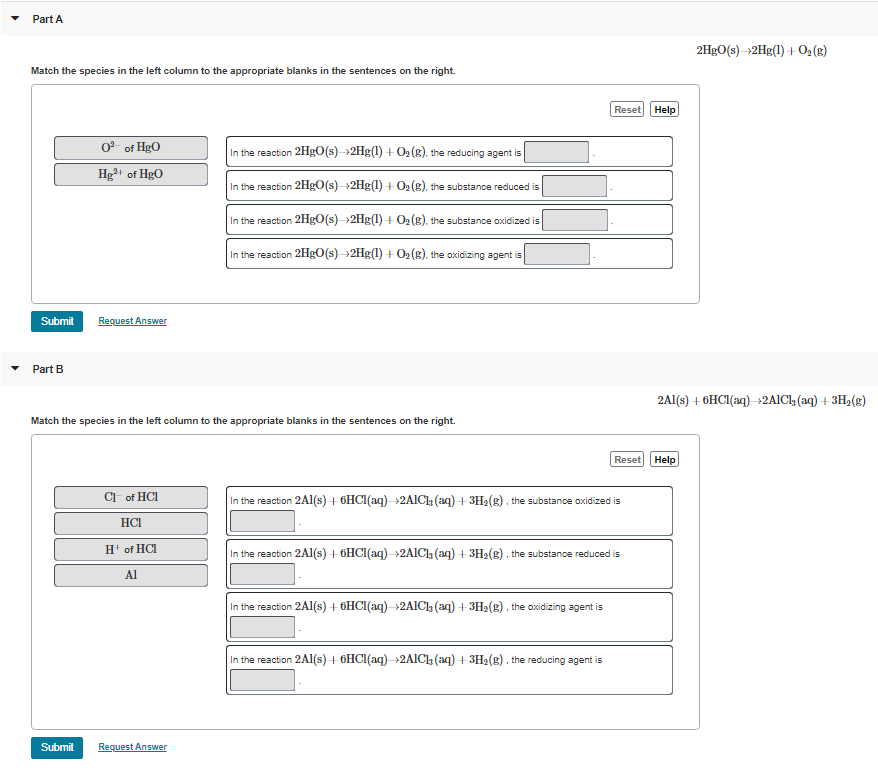 Solved For each of the following reactions, identify the | Chegg.com
