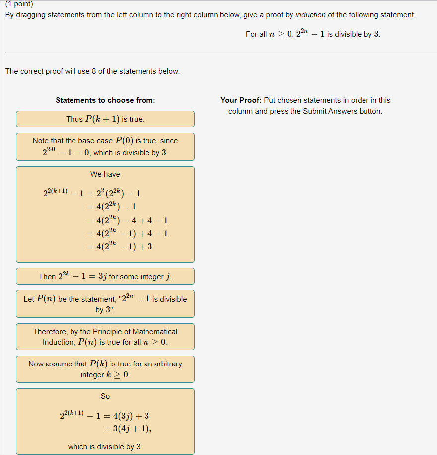 Solved By dragging statements from the left column to the | Chegg.com