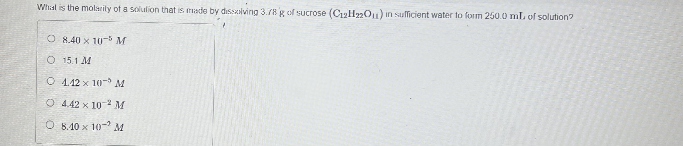Solved What is the molarity of a solution that is made by | Chegg.com