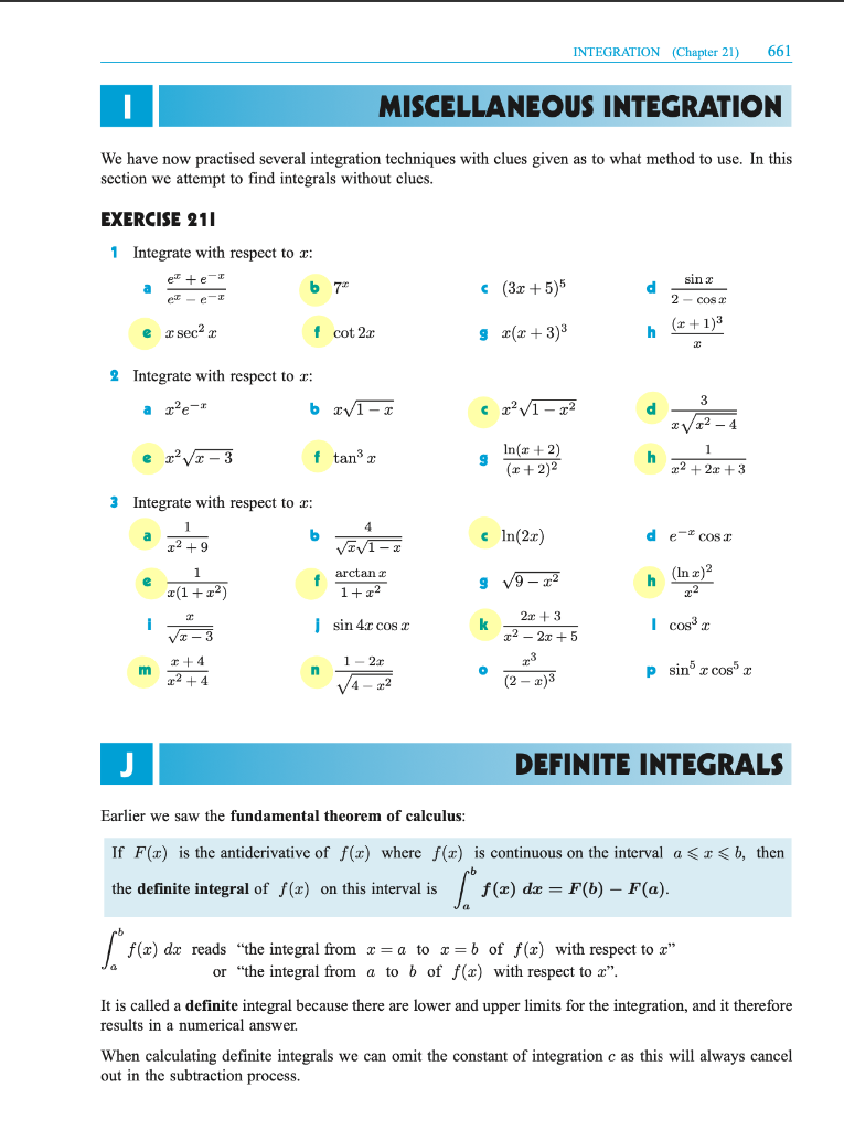 Solved INTEGRATION (Chapter 21) 661 MISCELLANEOUS | Chegg.com