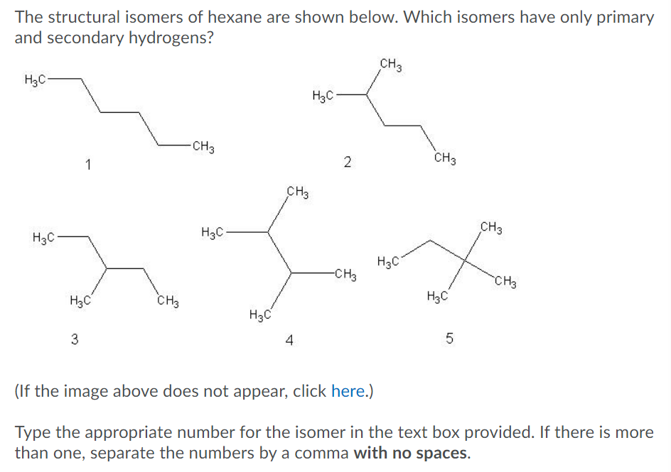 Solved The structural isomers of hexane are shown below. | Chegg.com