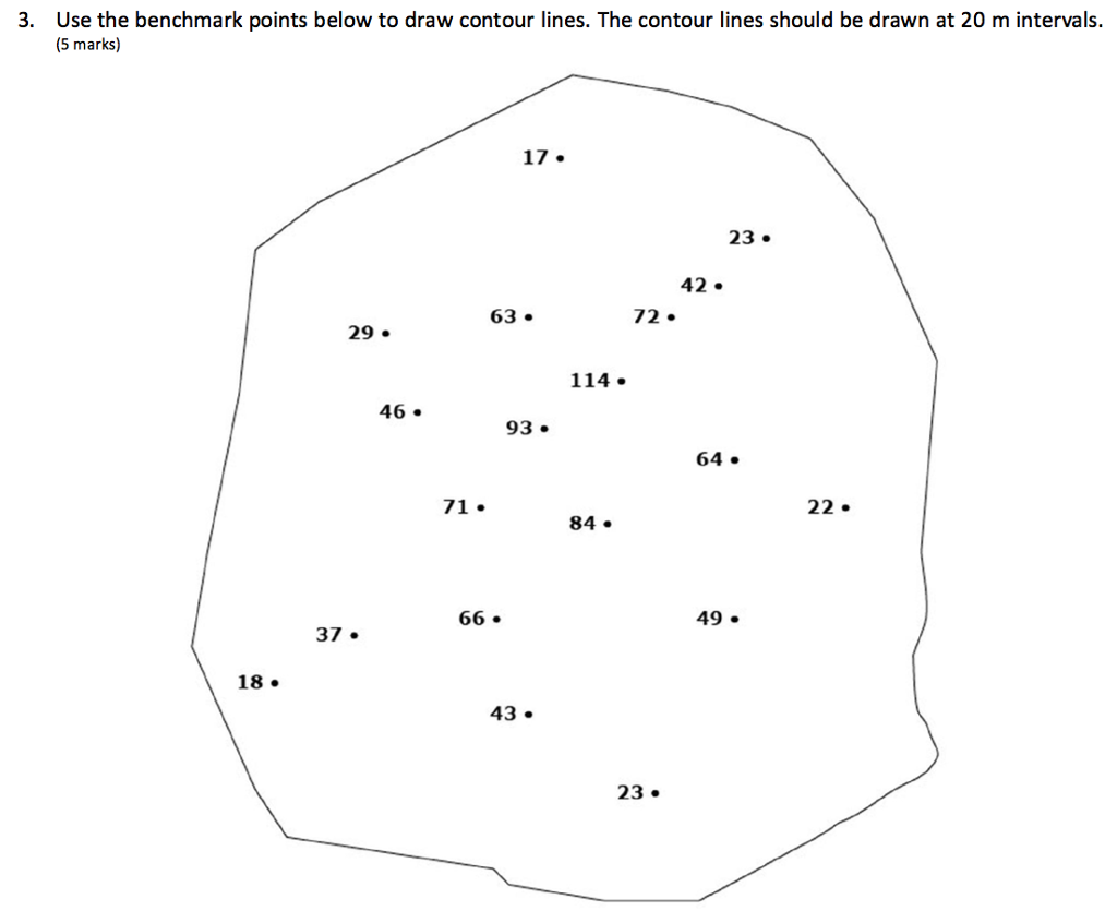 Solved Use the benchmark points below to draw contour lines. | Chegg.com