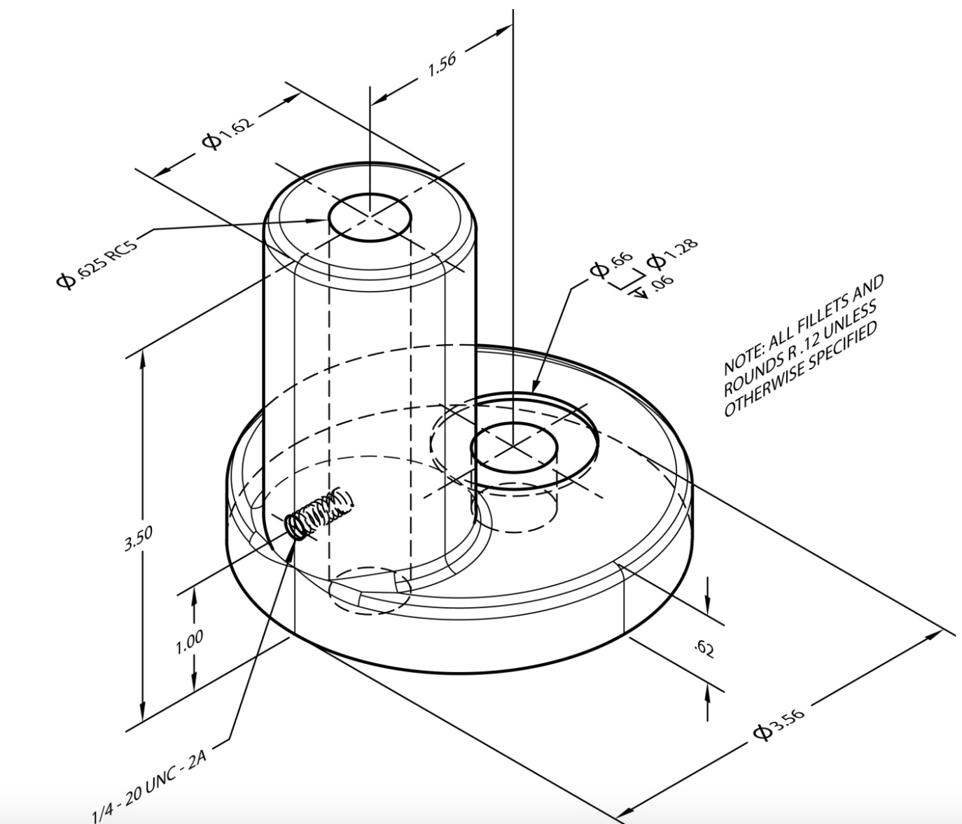 Solved Axonometric drawing of a base of a milling jack is | Chegg.com
