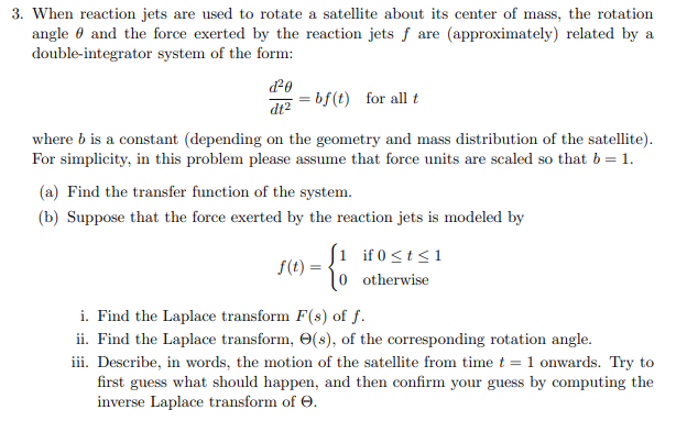 Solved 3. When reaction jets are used to rotate a satellite | Chegg.com