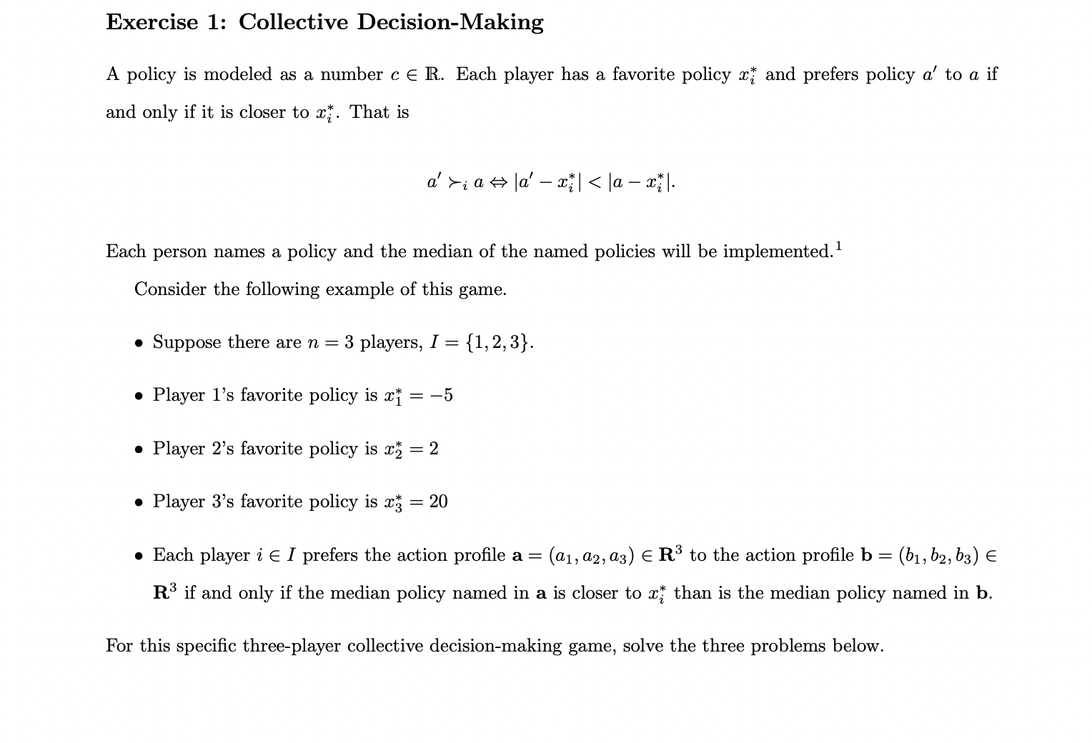 Solved Exercise 1: Collective Decision-Making Show that | Chegg.com