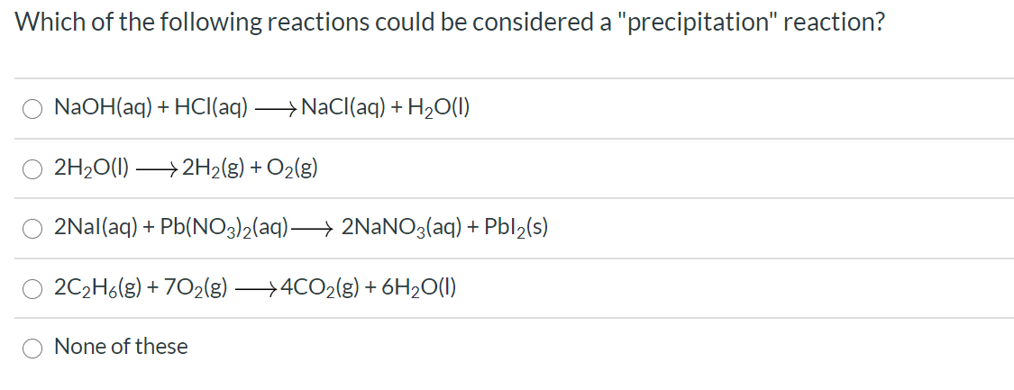 Solved Which of the following reactions could be considered | Chegg.com