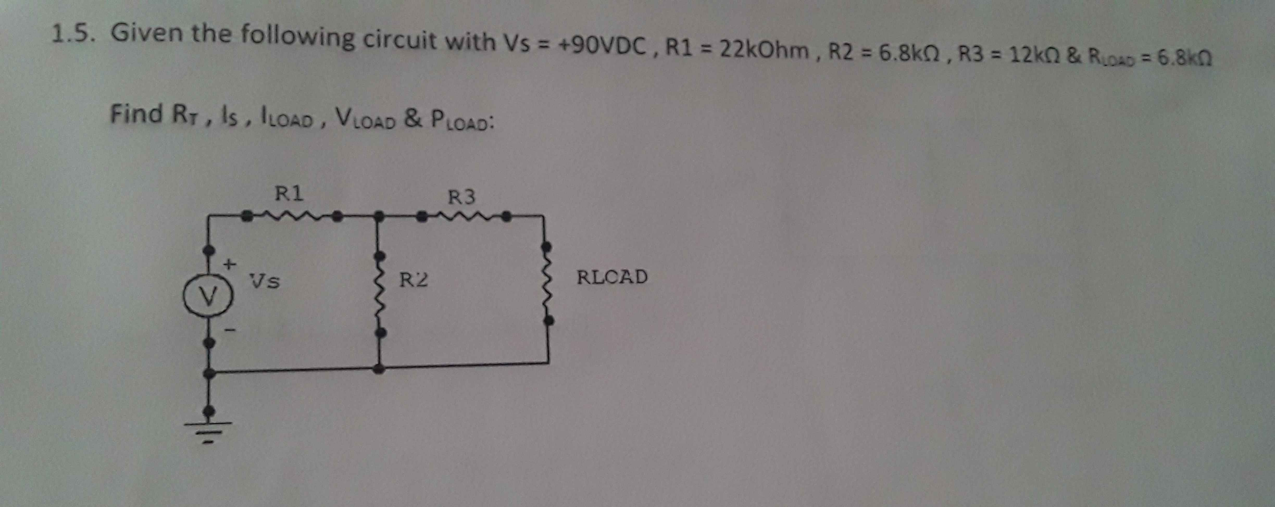 Solved Given the following circuit with | Chegg.com