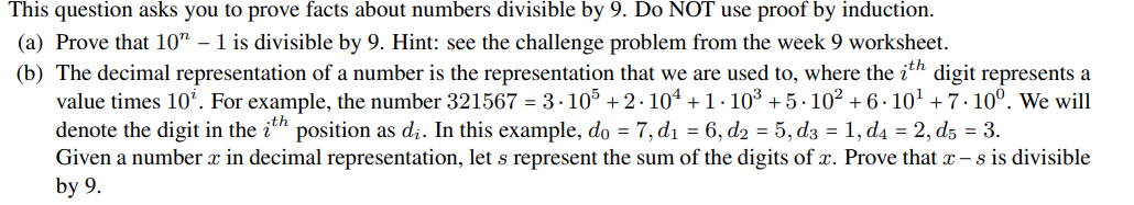 Solved This question asks you to prove facts about numbers | Chegg.com