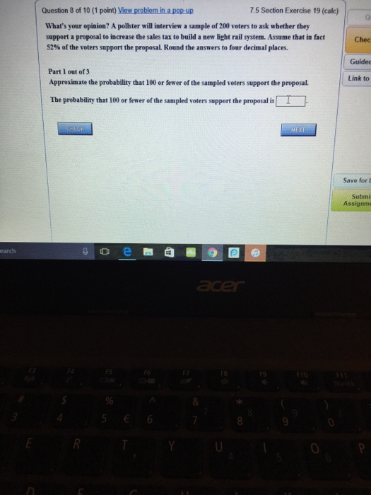 Solved Question 8of 10 (1 point) View problem in a pop-up | Chegg.com