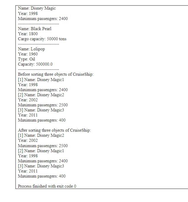 Solved JAVA and please provide comments a. Design a Ship | Chegg.com