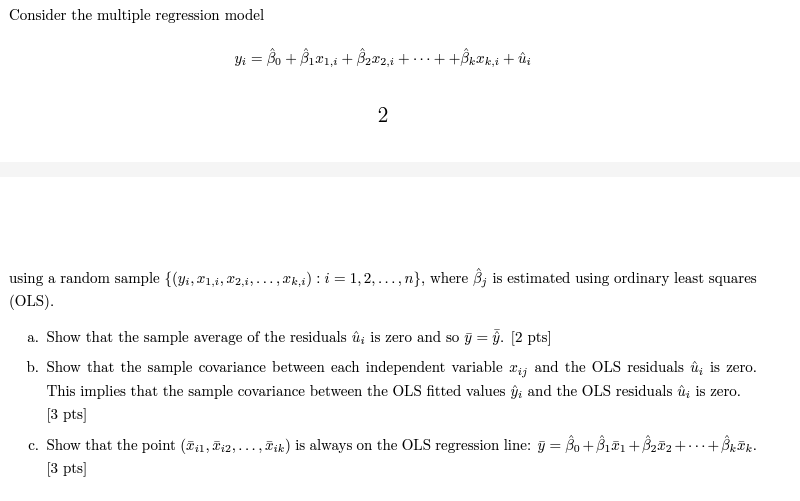 Solved Consider the multiple regression model | Chegg.com