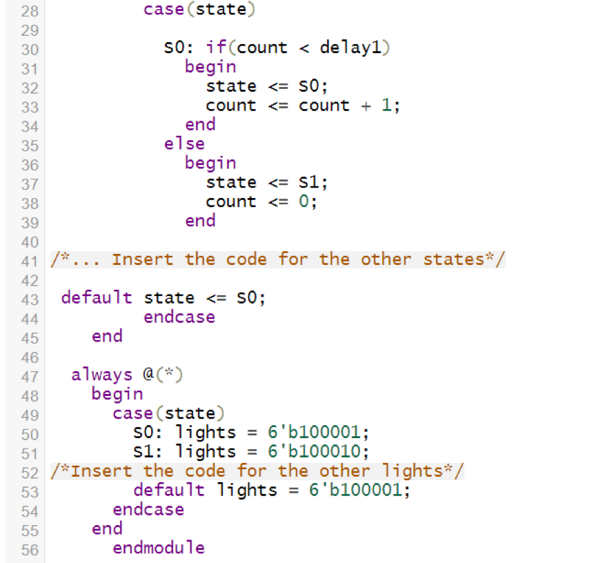 Solved 2 4. 1 module controller (cik,clr,lights); input | Chegg.com