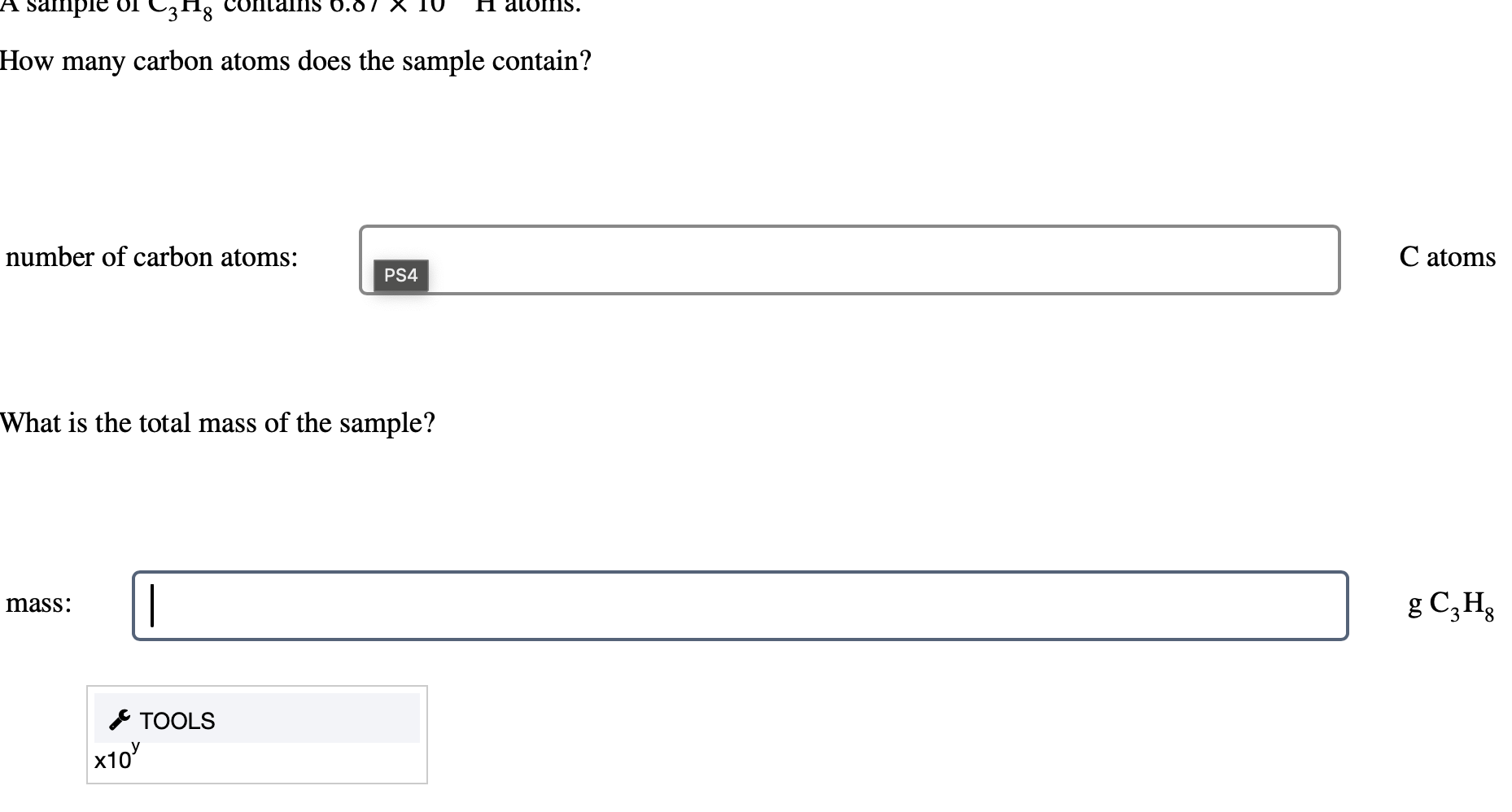 Solved How many carbon atoms does the sample contain?number | Chegg.com