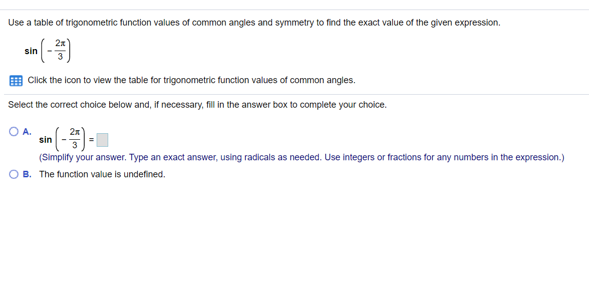 Trig Table Of Common Angles With Exact Values | Cabinets Matttroy