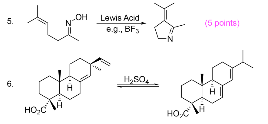 Solved -OH Lewis Acid e.g., BF3 (5 points) 7 H2SO4 II HOZI À | Chegg.com