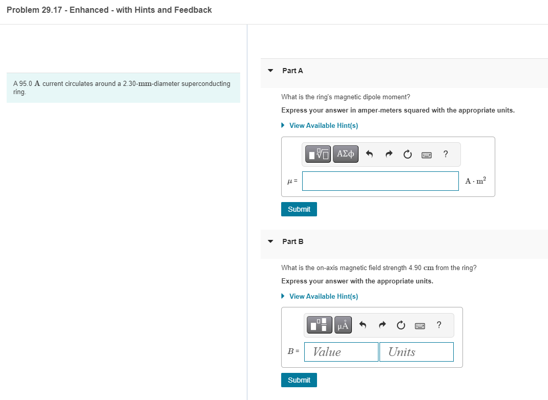 Solved Problem 29.17 - Enhanced - with Hints and Feedback A | Chegg.com