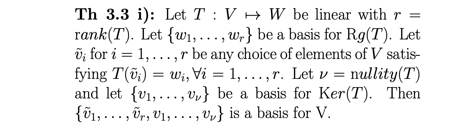 Solved Th 3.3 i): Let T:V↦W be linear with r= rank(T). Let | Chegg.com