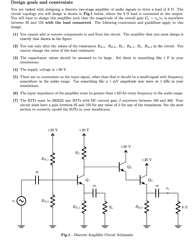 need to calculate for RB1, RB2, RE1, Re, RC, and | Chegg.com