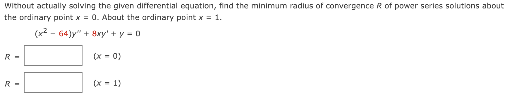 Solved Without actually solving the given differential | Chegg.com