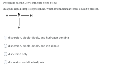 Solved Phosphine has the Lewis structure noted below. In a | Chegg.com