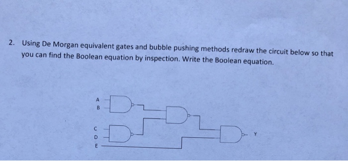Solved Using De Morgan equivalent gates and bubble pushing | Chegg.com