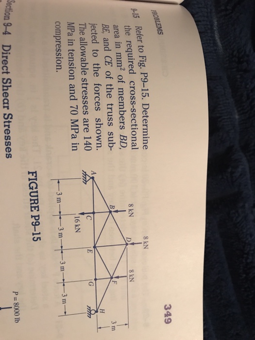 Solved PROBLEMS 349 -15 Refer to Fig. P9-15. Determine 8 kN | Chegg.com