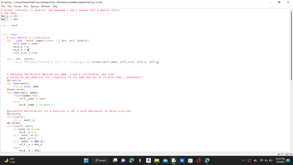 Solved Your task in this assignment is to adjust your Person | Chegg.com