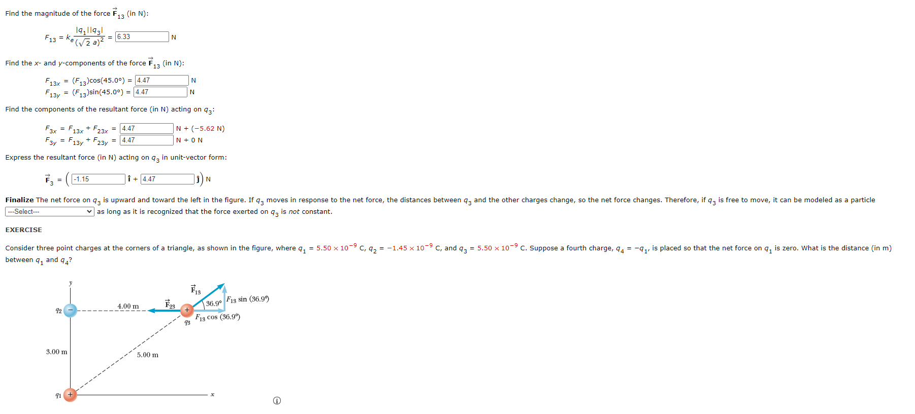 Solved Find the Resultant Force Consider three point charges | Chegg.com