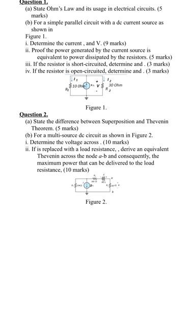 (a) State Ohm's Law and its usage in electrical | Chegg.com