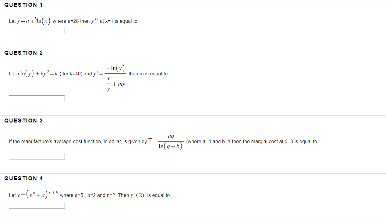 Solved QUESTION 2Let xln(y)+ky2=kk=40 y'=-ln(y)xy+my then | Chegg.com Solved QUESTION 2Let xln(y)+ky2=kk=40 y'=-ln(y)xy+my then | Chegg.com