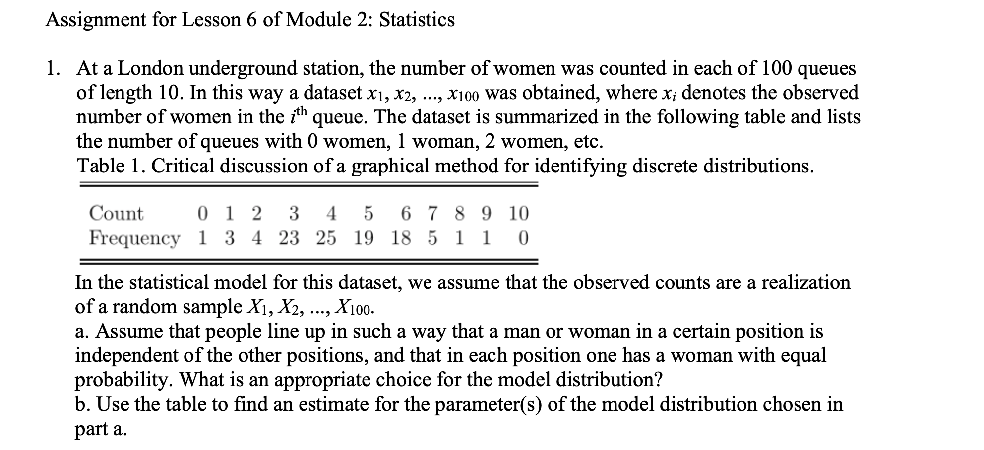 Solved Assignment for Lesson 6 of Module 2: Statistics 1. At | Chegg.com