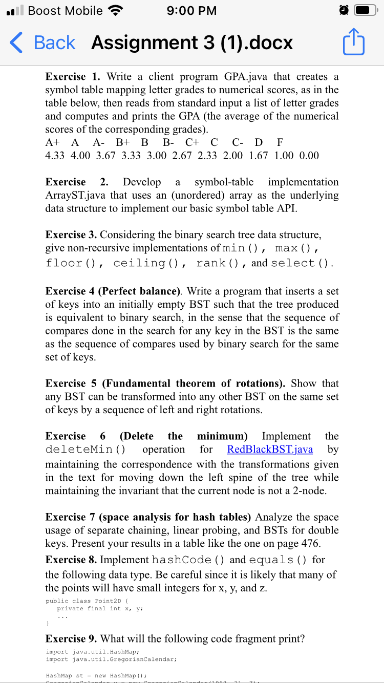 Solved Exercise 1. Write a client program GPA.java that | Chegg.com